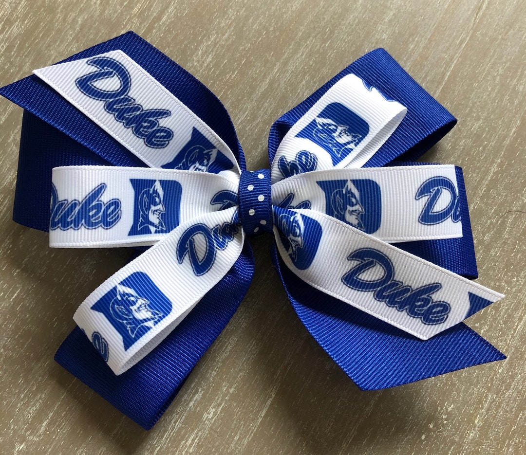DUKE Hair Bow, Blue Devils Bow, Duke University Hair Bow, Duke Bow With ...