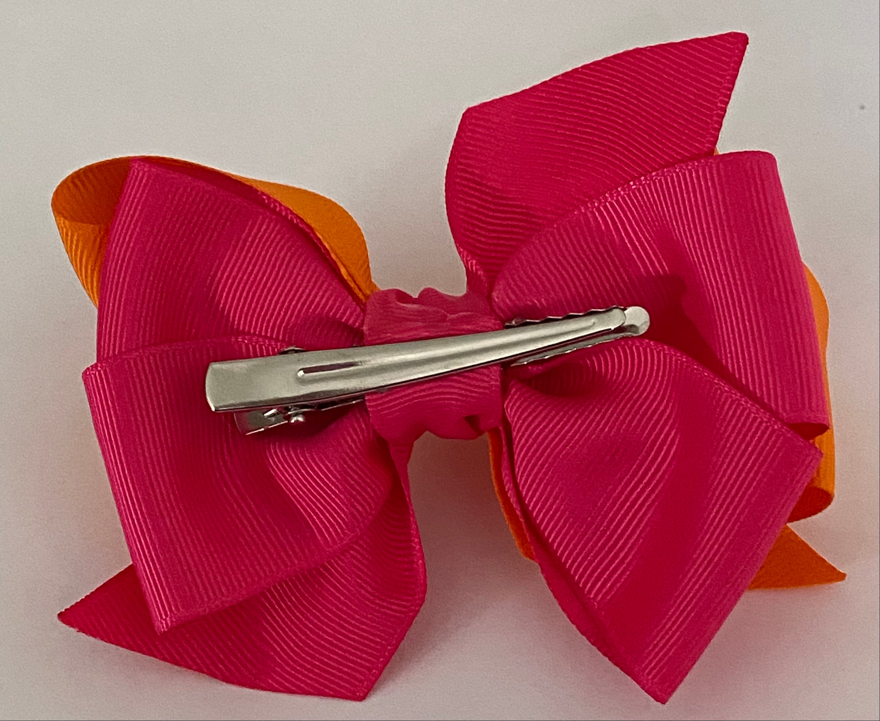 Lazo rosa brillante y naranja Lazo naranja Impactante lazo - Etsy España