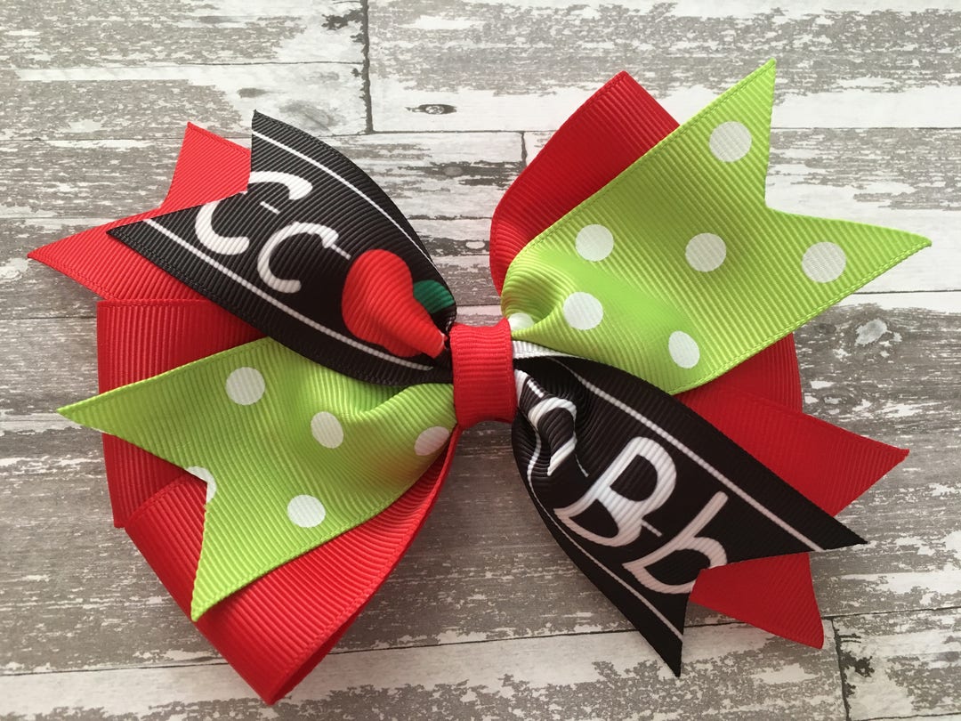 Back to School Bow School Days Bow ABC Bow Kindergarten Bow Red and ...