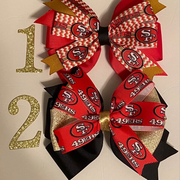 49ers Hair Bow - Etsy