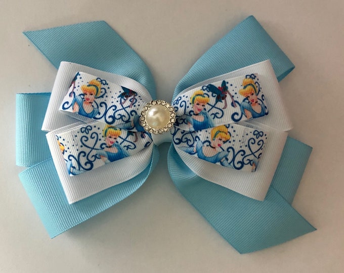 Cinderella Hair Bow Disney Hair Bows Disney Princess Hair Bows - Etsy