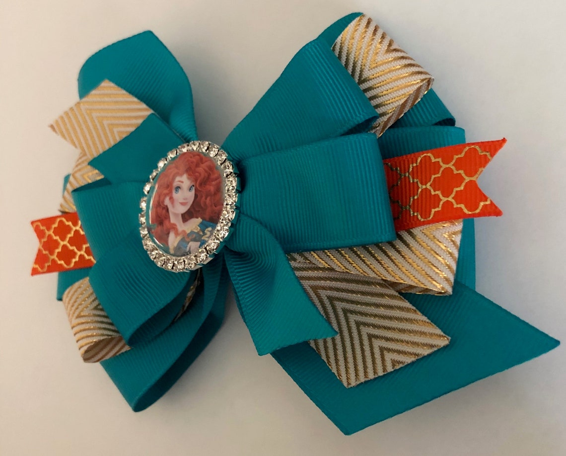 Princess Merida Bow Brave Hair Bow Teal Princess Merida Bow | Etsy