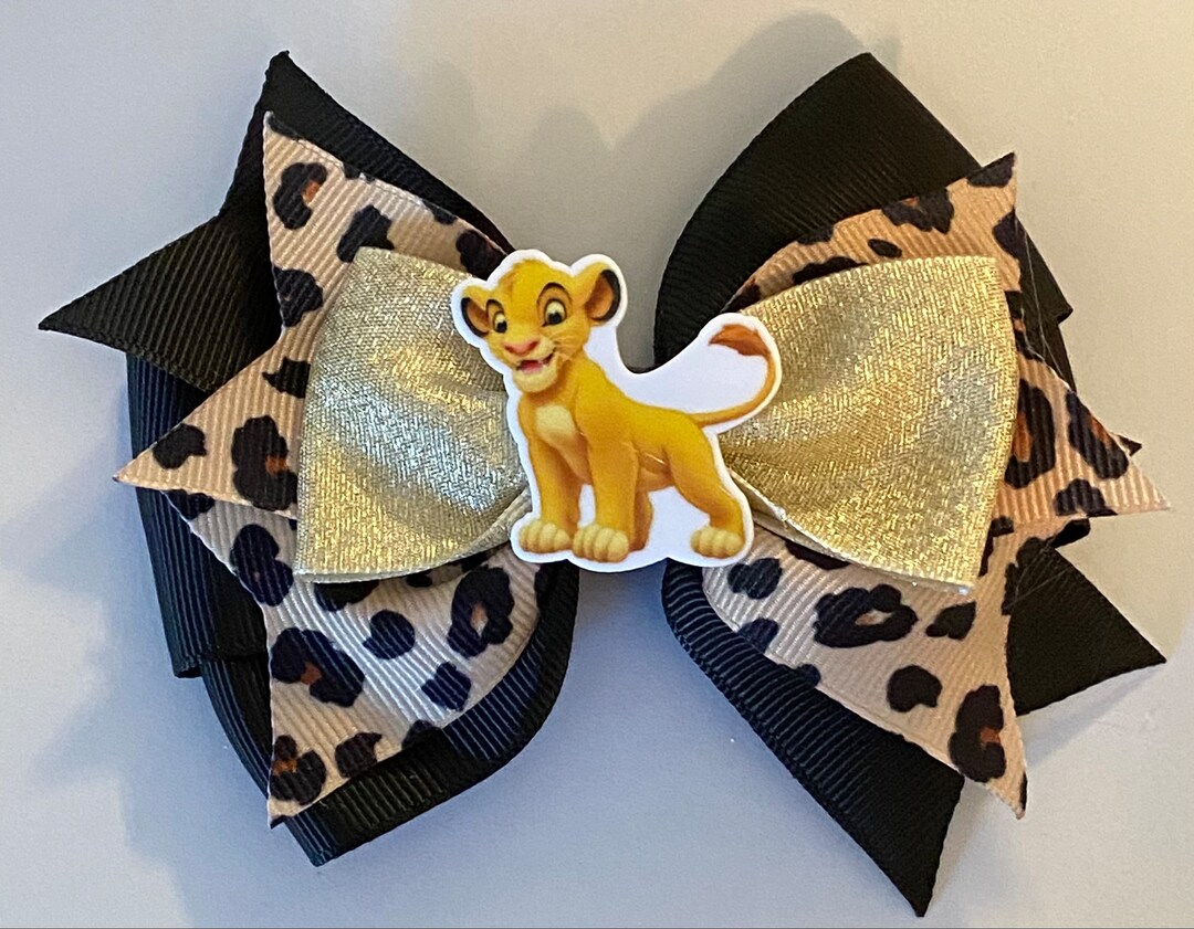 Lion King Hair Bow Disney Bow Black and Gold Lion King Bow - Etsy