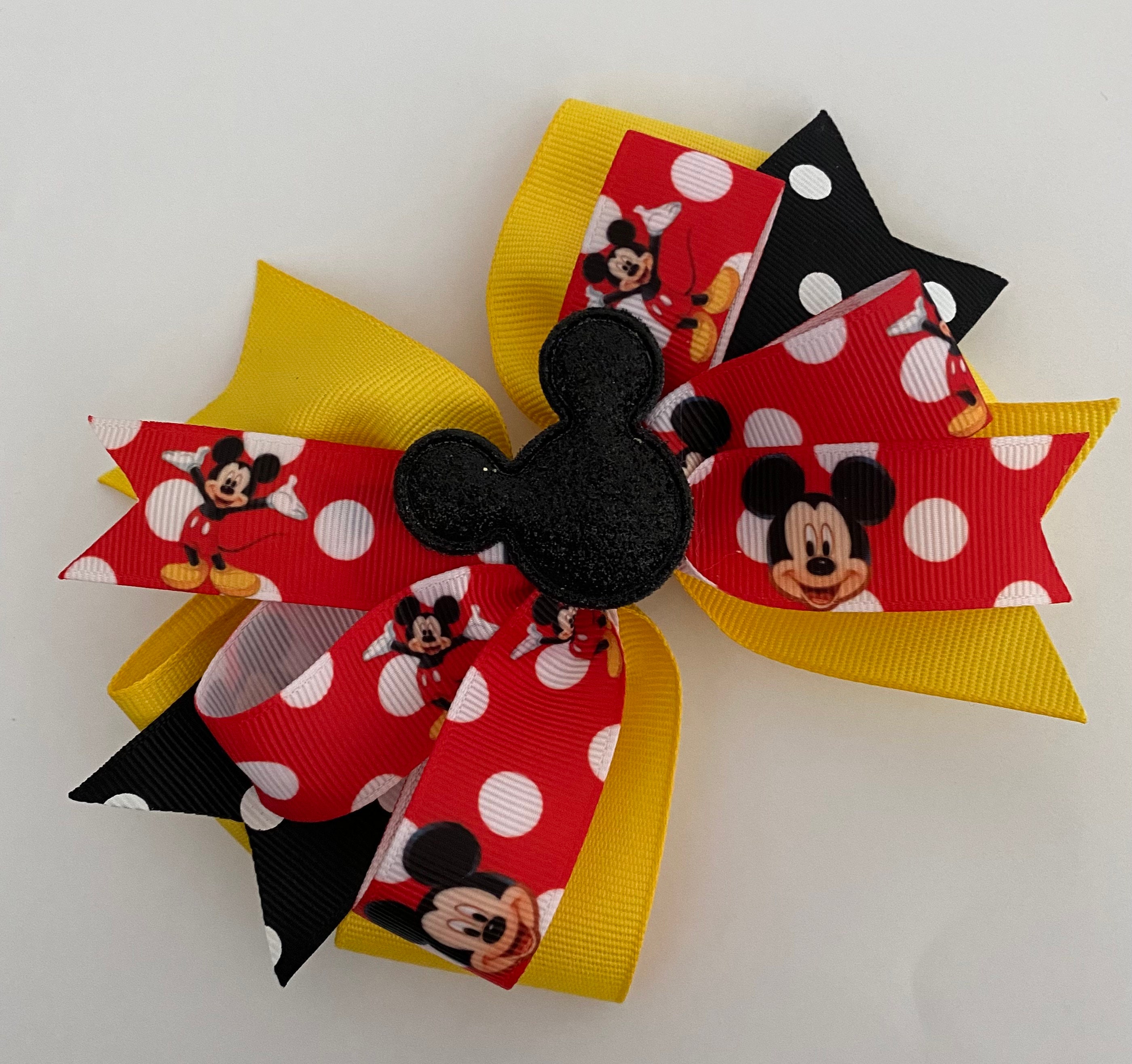 Mickey Mouse Bow Red and Yellow Mickey Mouse Bow With Black - Etsy