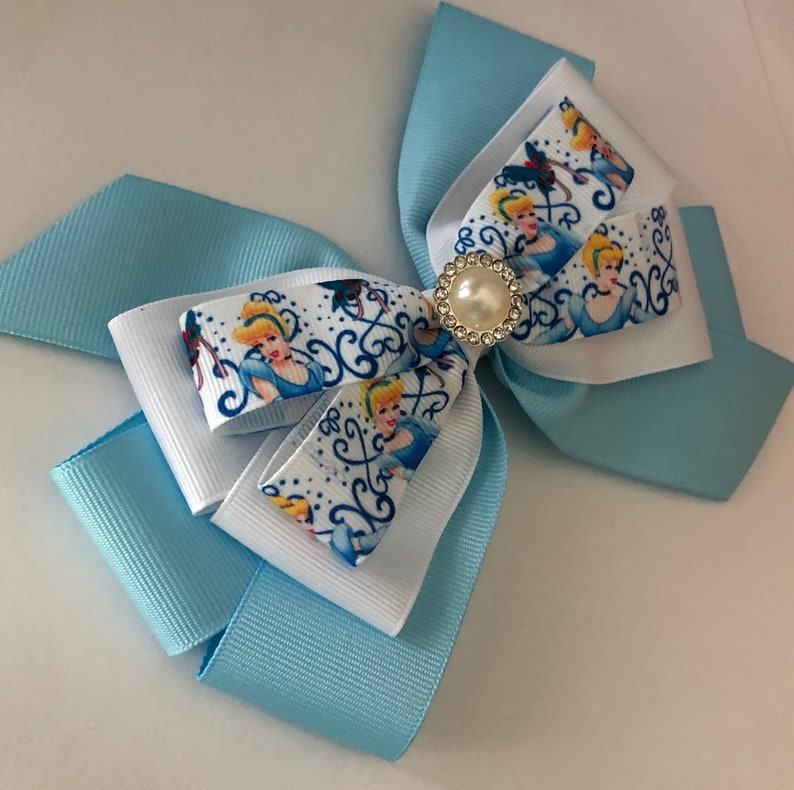 Cinderella Hair Bow Disney Hair Bows Disney Princess Hair Bows | Etsy