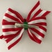 Christmas Bow Red and White Stripe Bow Santa Bow With Santa Hat Red and ...