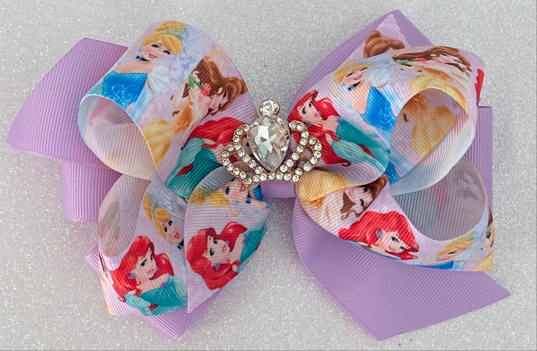 Lavender Princess Hair Bow Purple Princess Bow With Tiara Disney ...