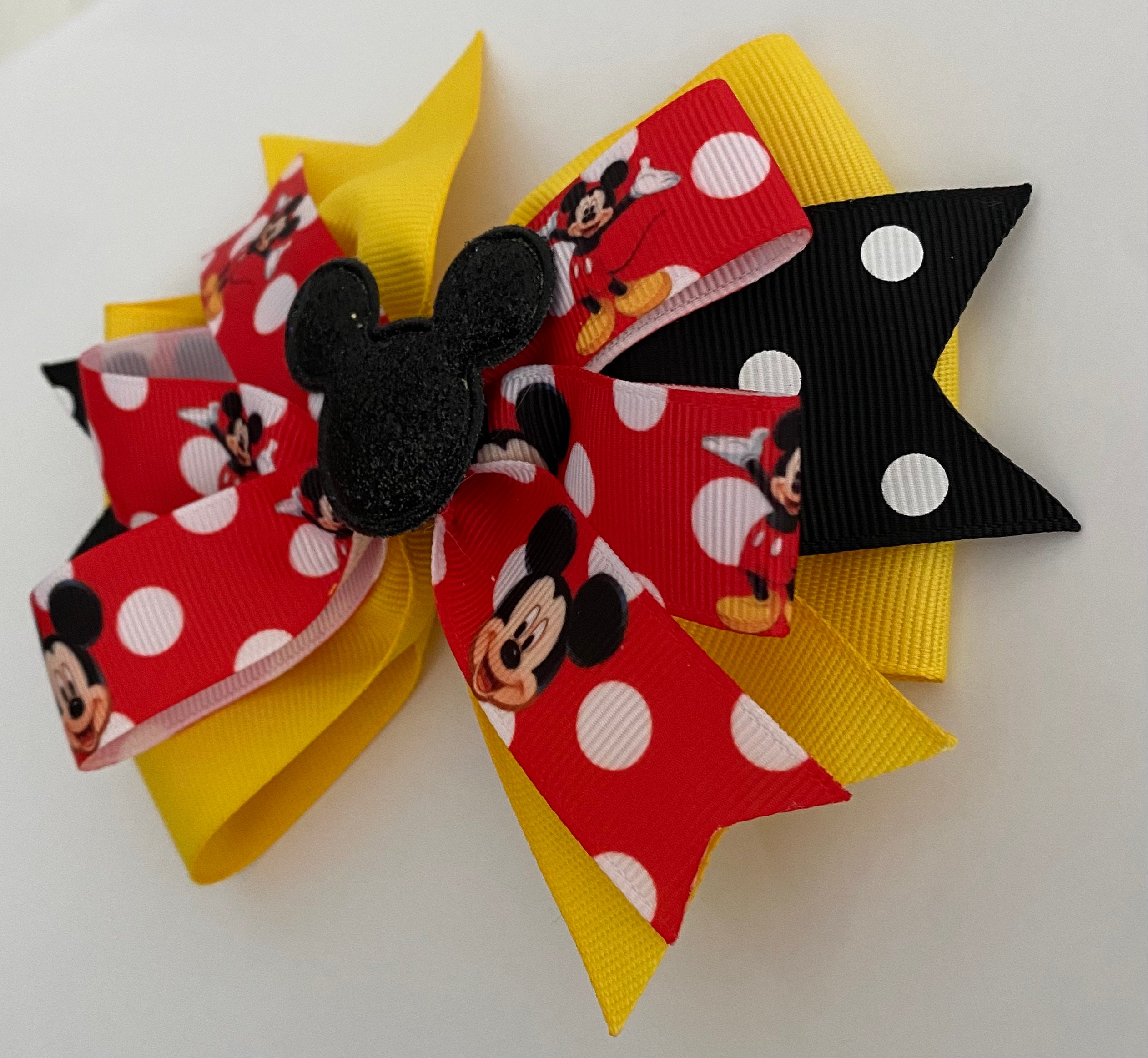 Mickey Mouse Bow Red and Yellow Mickey Mouse Bow With Black - Etsy