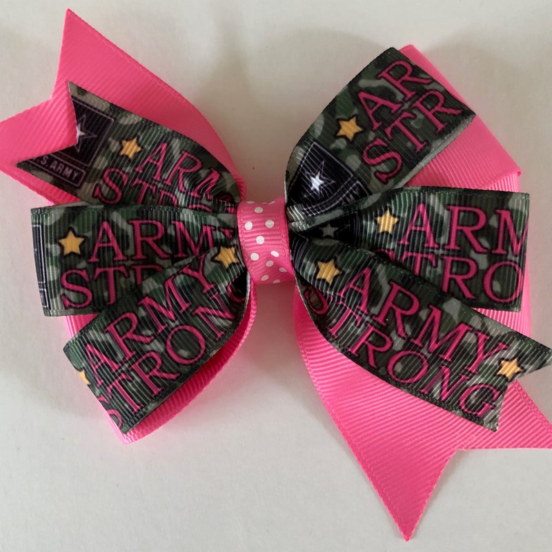 Army Hair Bow - Etsy