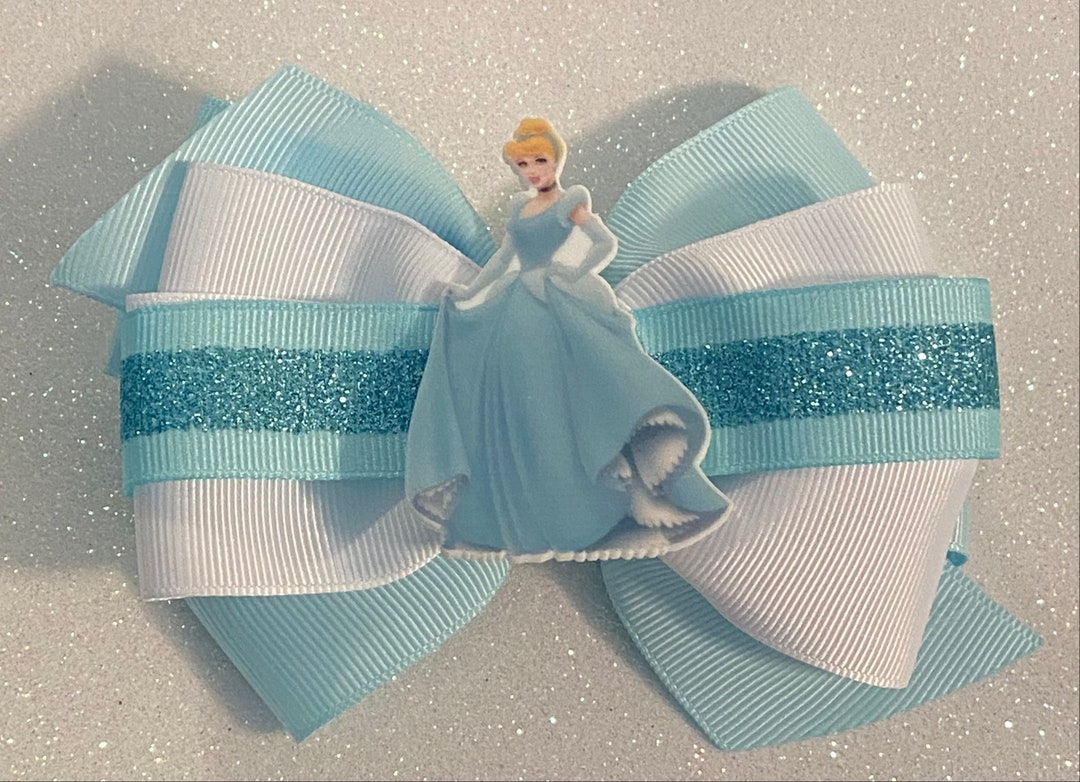 Cinderella Hair Bow Disney Hair Bows Disney Princess Hair Bows Blue ...