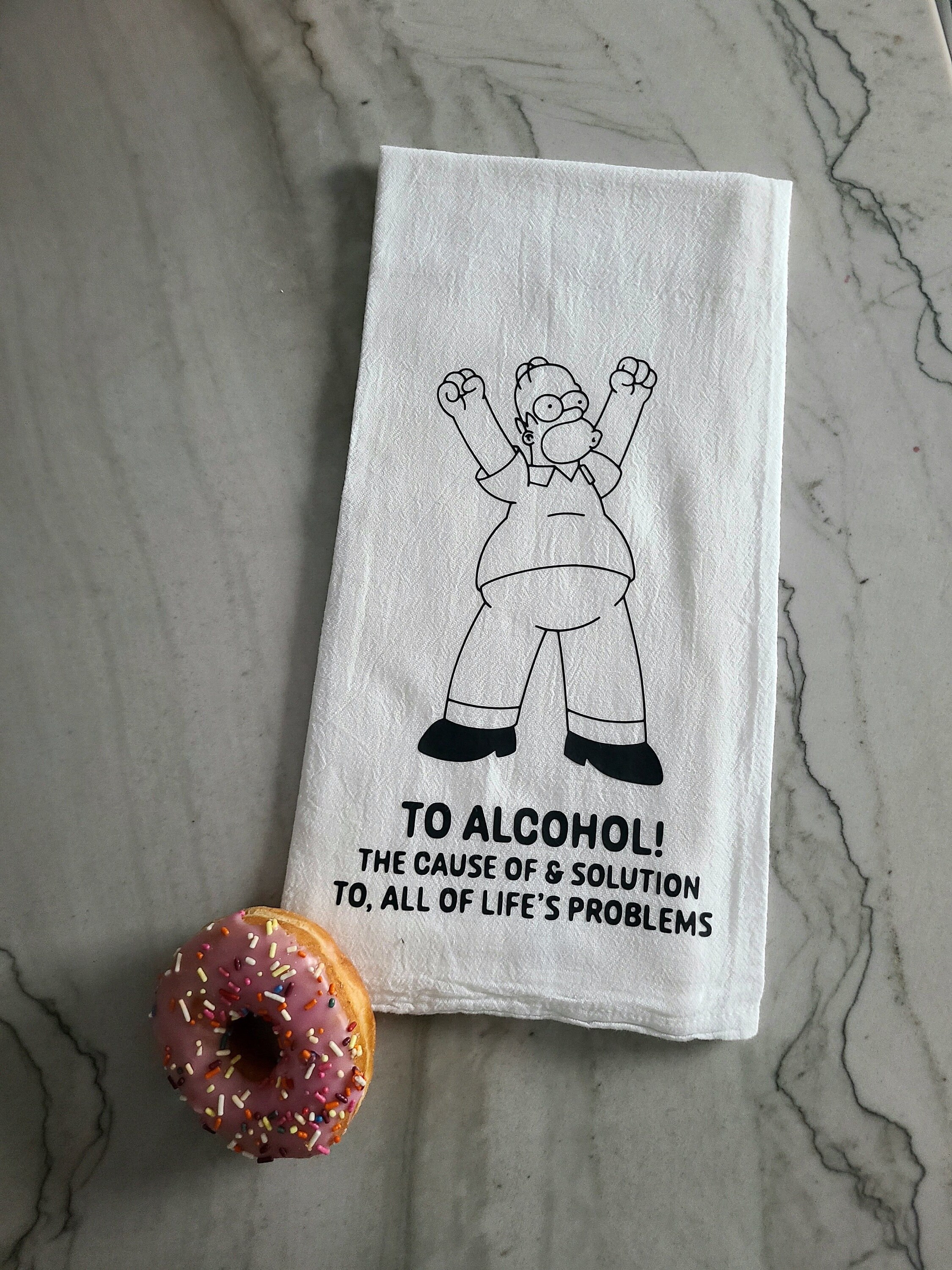 Homer Simpson the Simpson's Flour Sack Towel Tea Towel Funny Kitchen ...