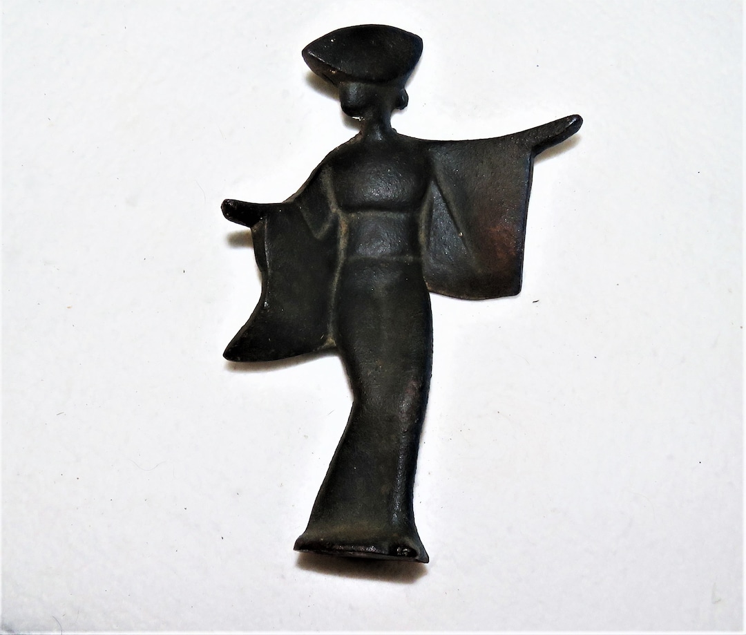 James Mont MCM Japanese Geisha Cast Iron Statue 7 Tall Original Black ...