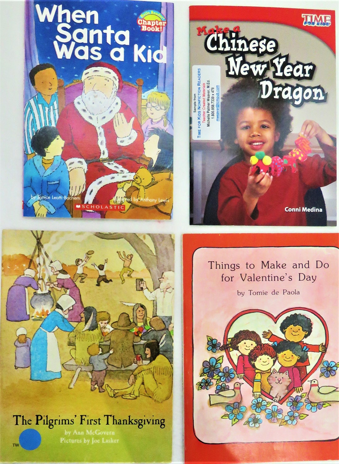 HOLIDAY STORY Books Set of 4 Books Valentine's Day Crafts Chinese New ...