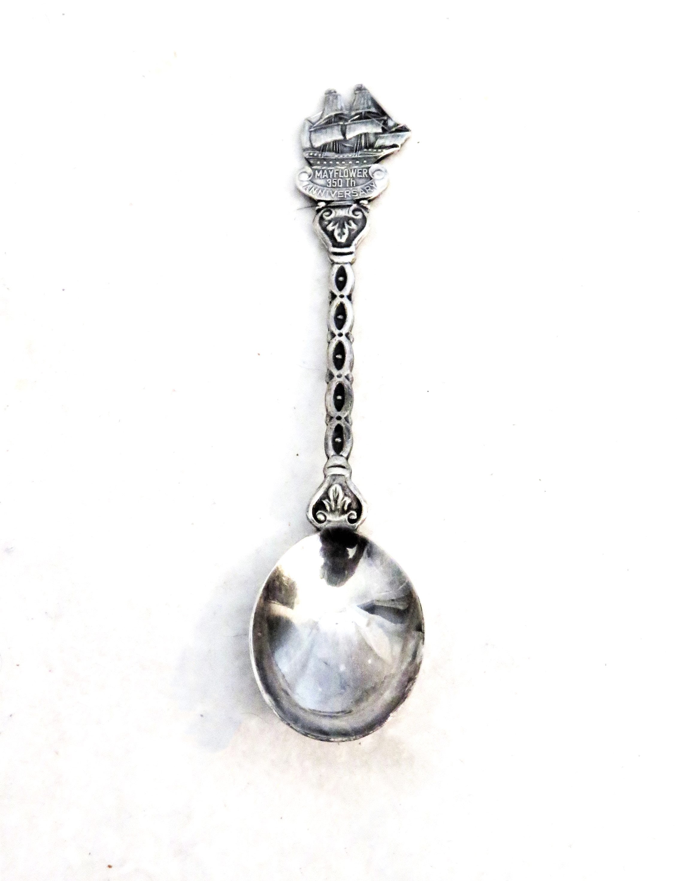 Mayflower 350th Anniversary Silver Souvenir Demitasse Spoon 4 1/2 Long ...