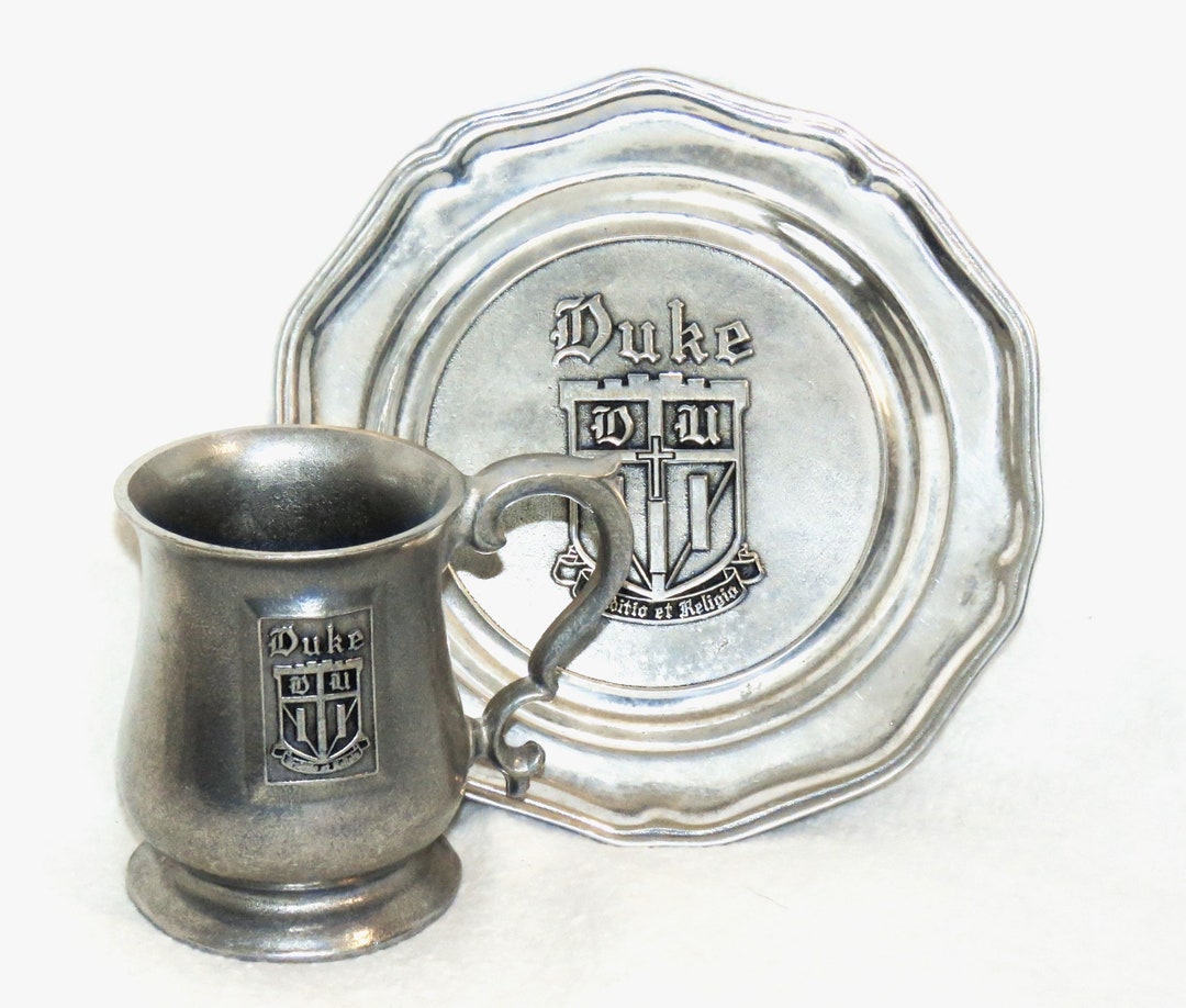 SET Duke University Pewter Wilton Armetale 9 1/2" Plate and 5 1/2" X 4 ...