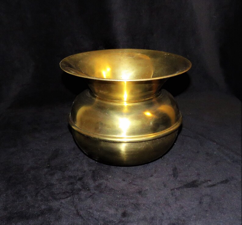 Vintage Brass Spittoon Use as Planter or Pencil Holder Office Decor ...
