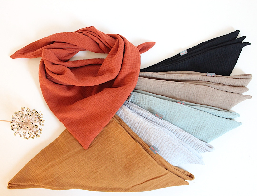 Muslin Scarf Children's Triangular Scarf Two-layer Muslin Scarf ...
