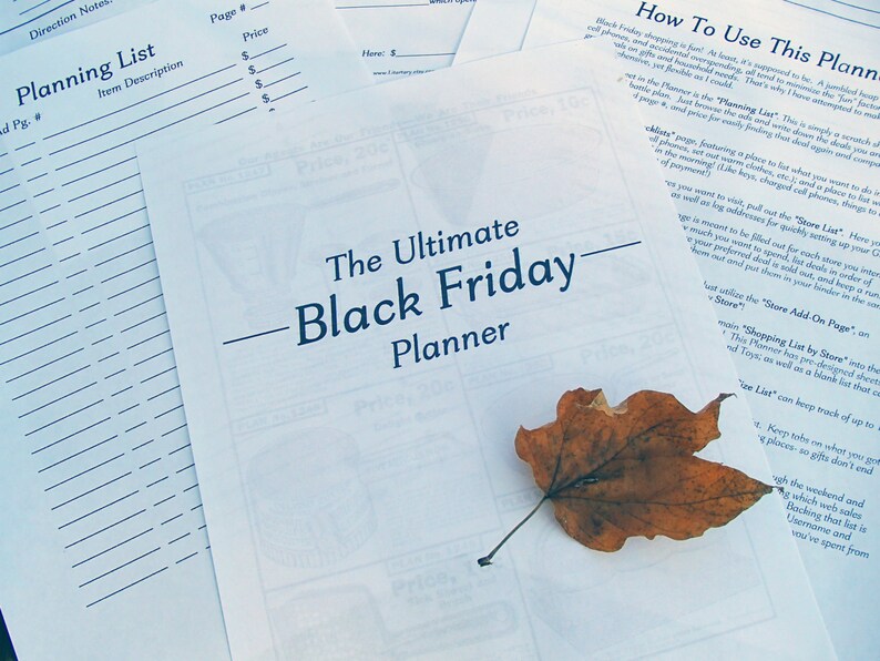 Black Friday Planner 18 Pg. Printable PDF Download 8.5" X 11" - Etsy