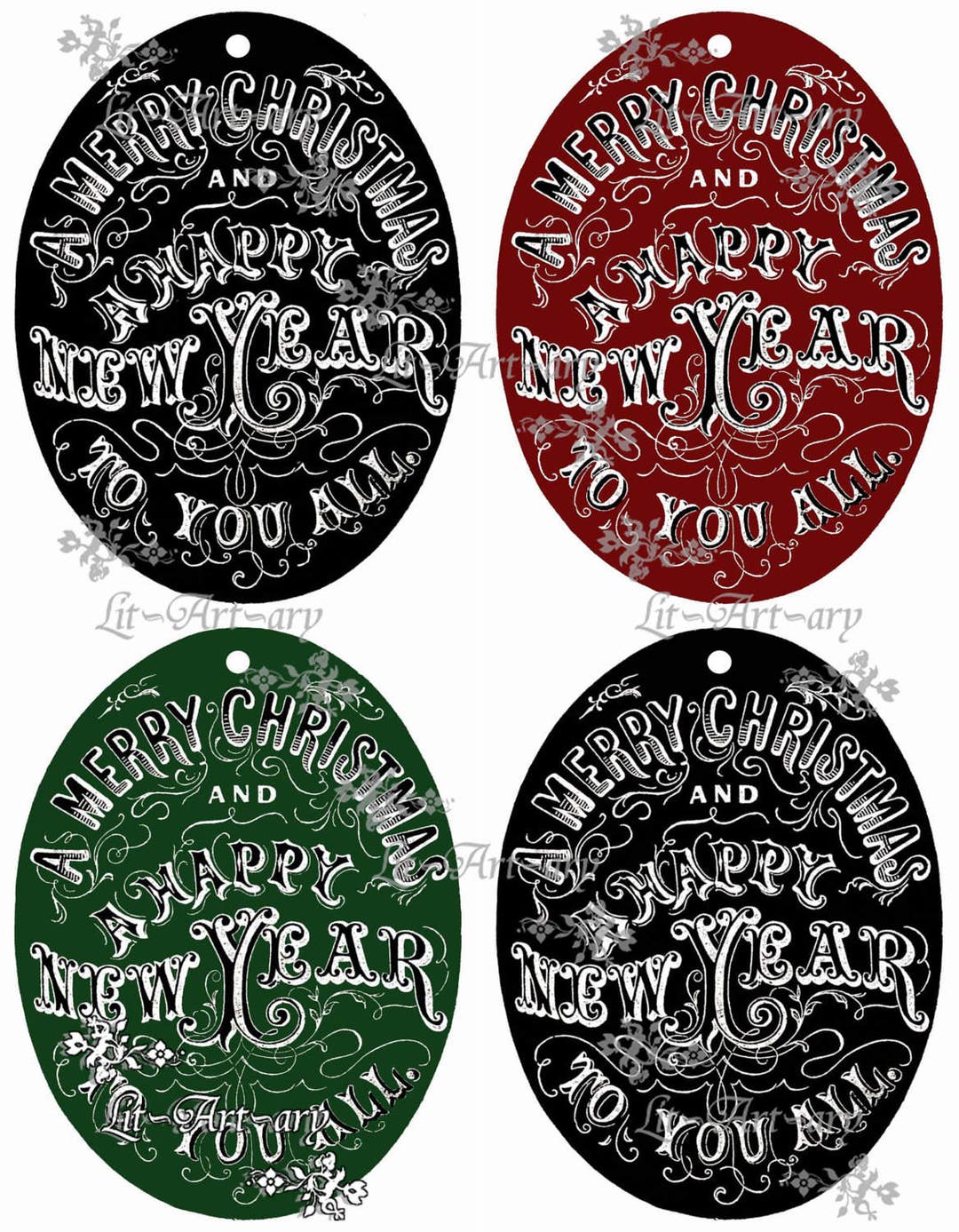 Printable Christmas & New Year Gift Tags, Vintage and Chalk Style - Etsy