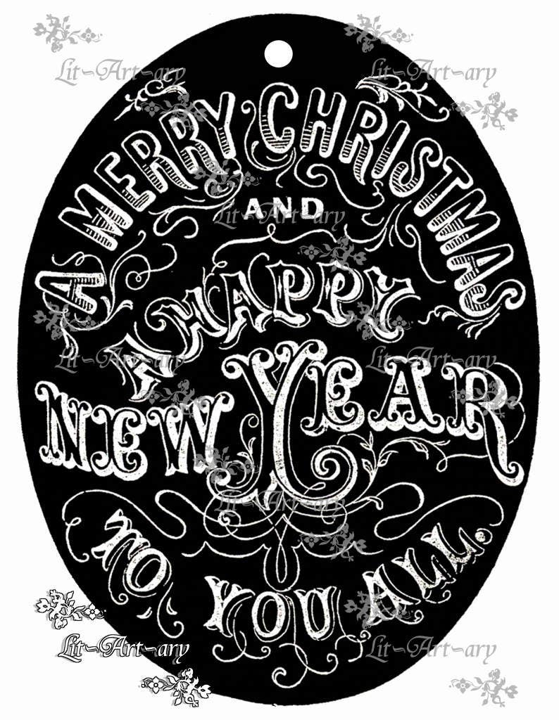 Printable Christmas & New Year Gift Tags, Vintage and Chalk Style - Etsy