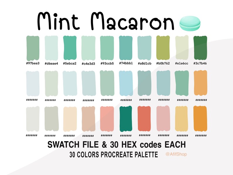 Mint Macaron Color Color Palette Mint Color Mint Ipad - Etsy