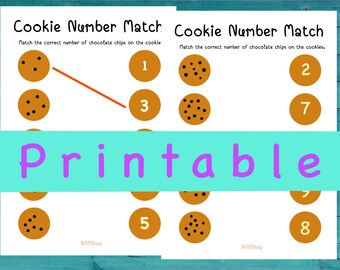 Cookie Counting Worksheet - Etsy