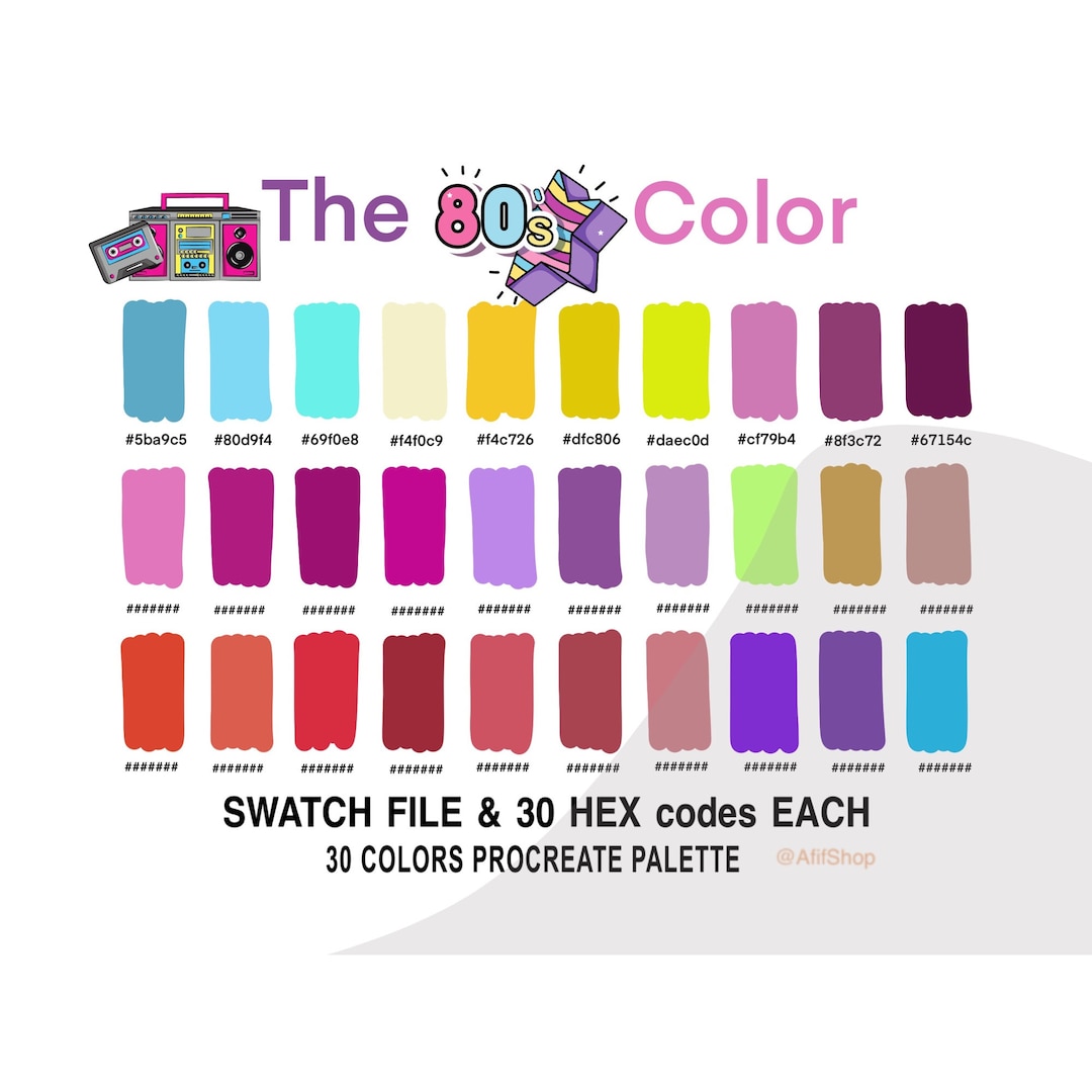 The 80s Color, 80's Vibes, Color Palette, Ipad, Color, Procreate App ...