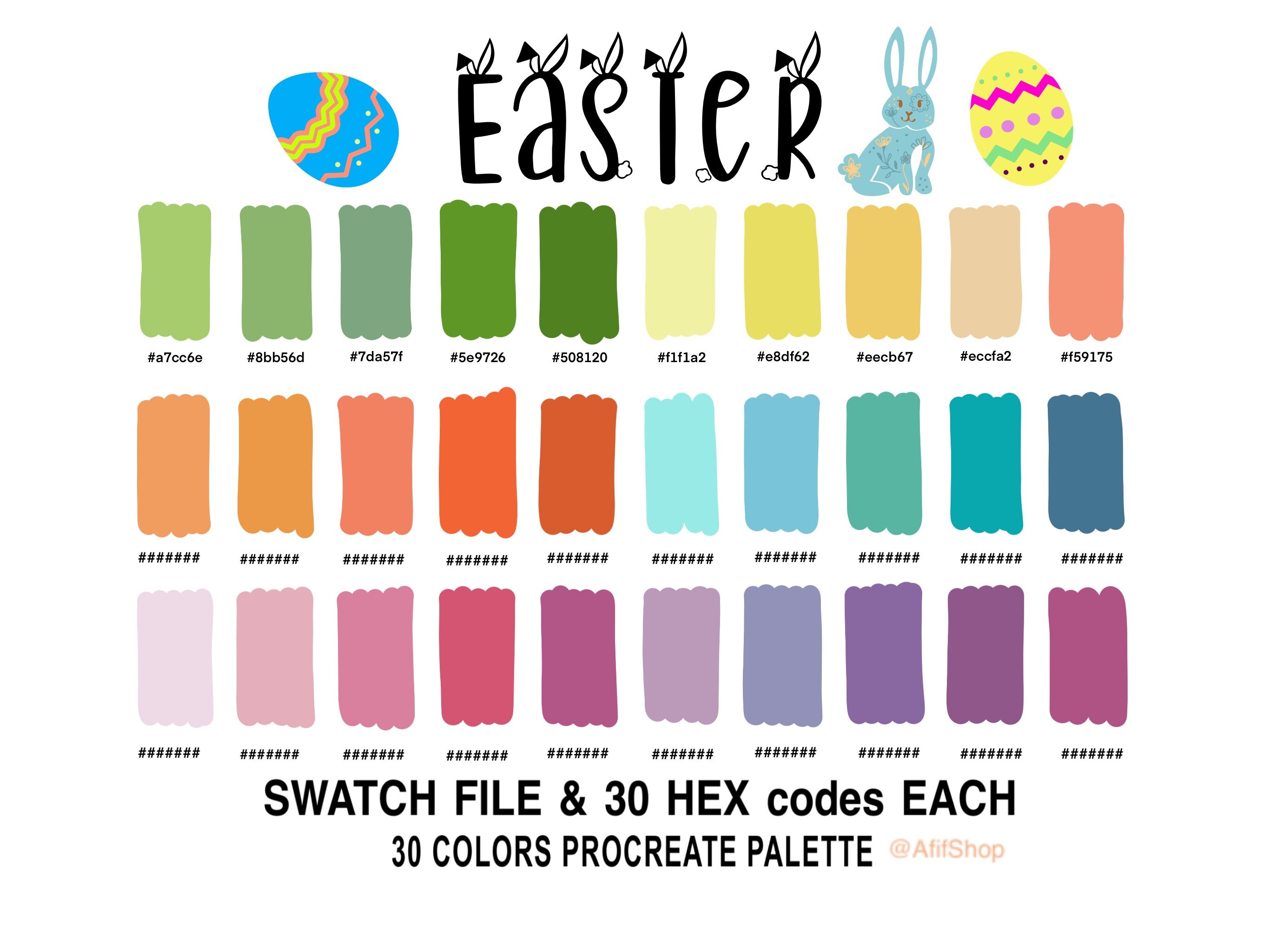 Easter Palette Color Palette Easter Day Ipad Procreate | Etsy