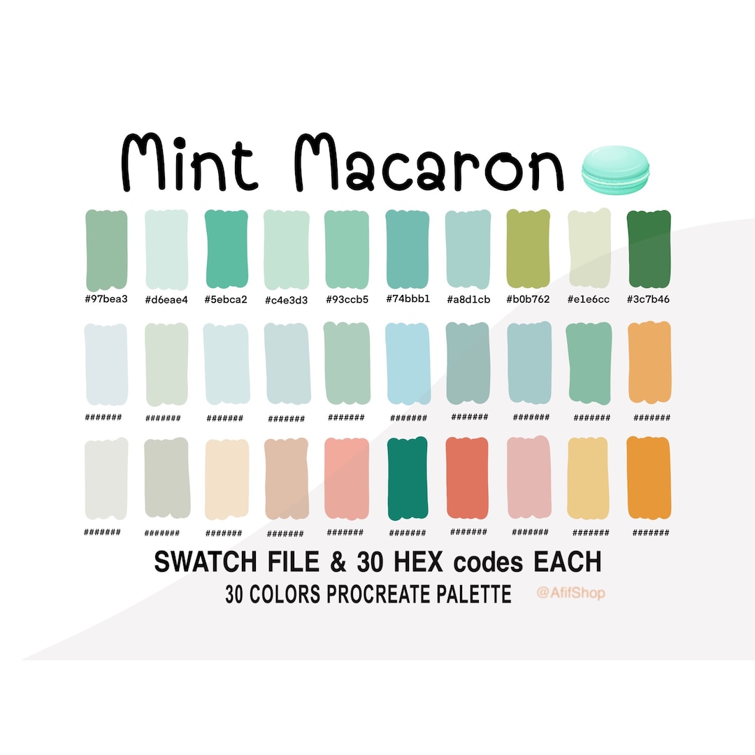 Mint Macaron Color, Color Palette, Mint Color, Mint, Ipad, Procreate ...