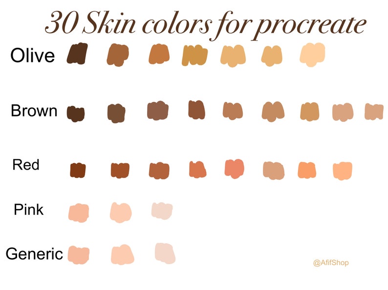 Skin Tones Color Palette Color Palette Ipad Procreate App - Etsy