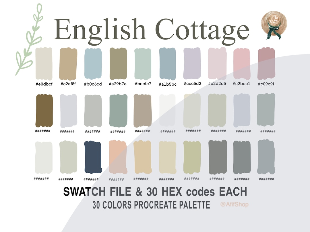 English Cottage English Color Palette Seasons iPad - Etsy