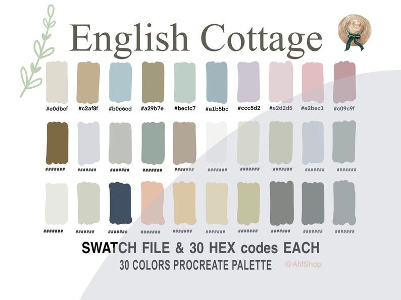 English Cottage English Color Palette Seasons Ipad - Etsy