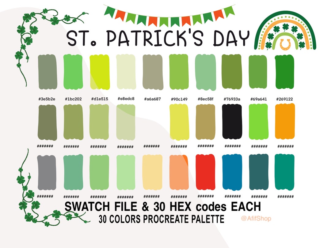 St. Patrick's Day Color Palette Saint Patrick Ipad - Etsy