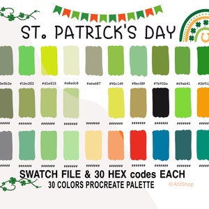 St. Patrick's Day Color Palette Saint Patrick Ipad - Etsy