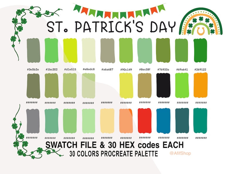St. Patrick's Day Color Palette Saint Patrick Ipad - Etsy