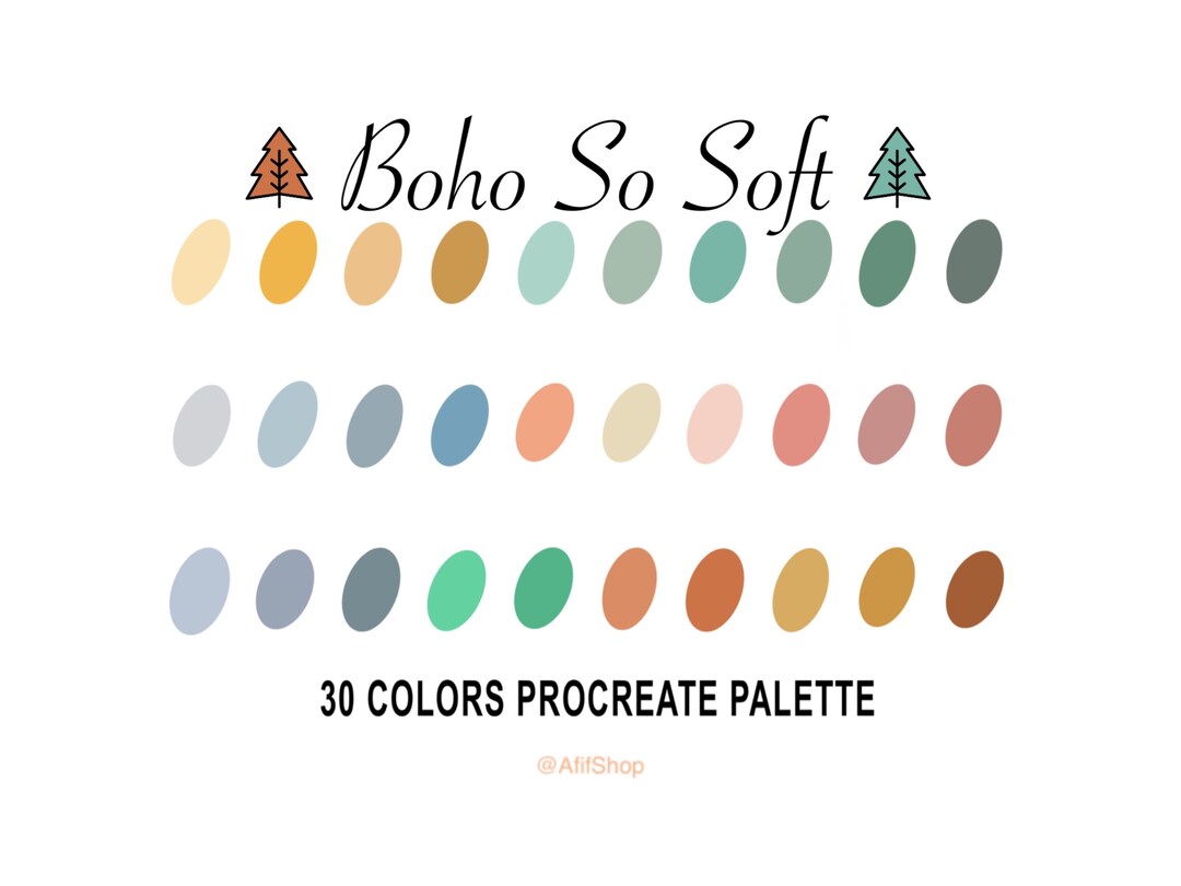 Boho so Soft Color Palette Color Palette iPad Procreate - Etsy