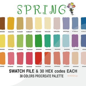 Spring Color Palette Color Palette Seasons Ipad Procreate | Etsy