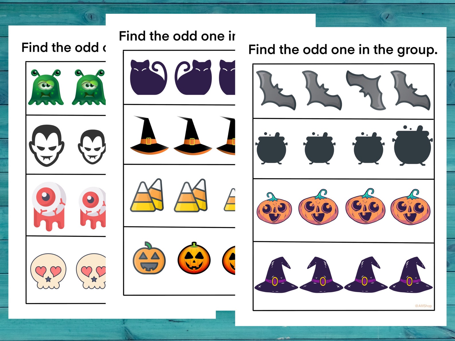 Halloween Find the Odd One in the Group Practice Observing - Etsy