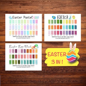 Easter Color Palette, 90 Colors, 3 Swatches, HEX Codes, Easter Egg Hunt ...