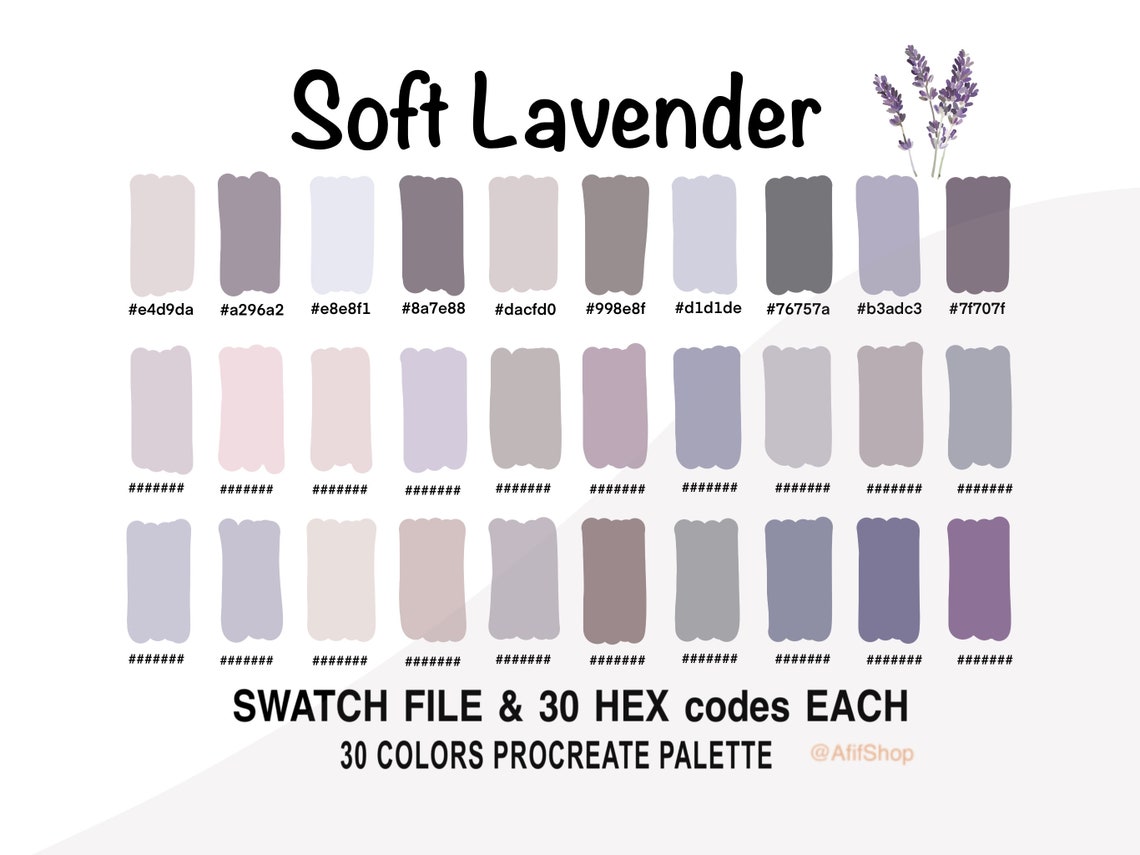 Soft Lavender Color Color Palette Purple Tone iPad - Etsy