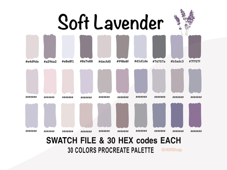Soft Lavender Color Color Palette Purple Tone Ipad - Etsy