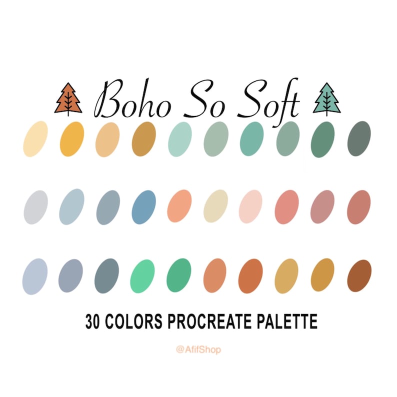 Boho so Soft Color Palette, Color Palette, iPad , Procreate App, Color ...