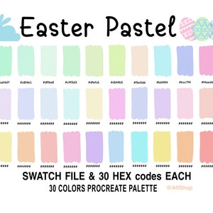 Easter Color Palette, 90 Colors, 3 Swatches, HEX Codes, Easter Egg Hunt ...
