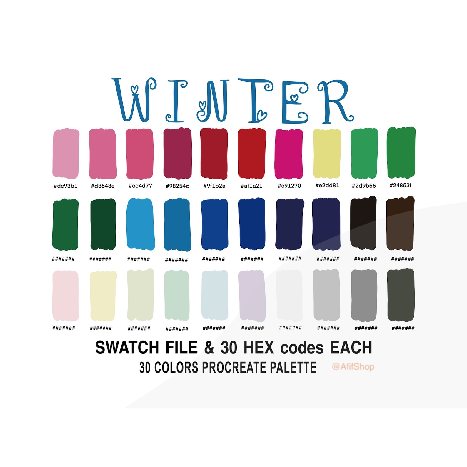 Winter Color Palette, Color Palette, Seasons, Ipad, Procreate App ...