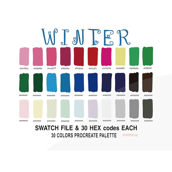 Winter Color Swatches - Etsy
