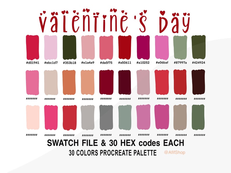 Valentine's Day Color Color Palette Valentine Ipad - Etsy