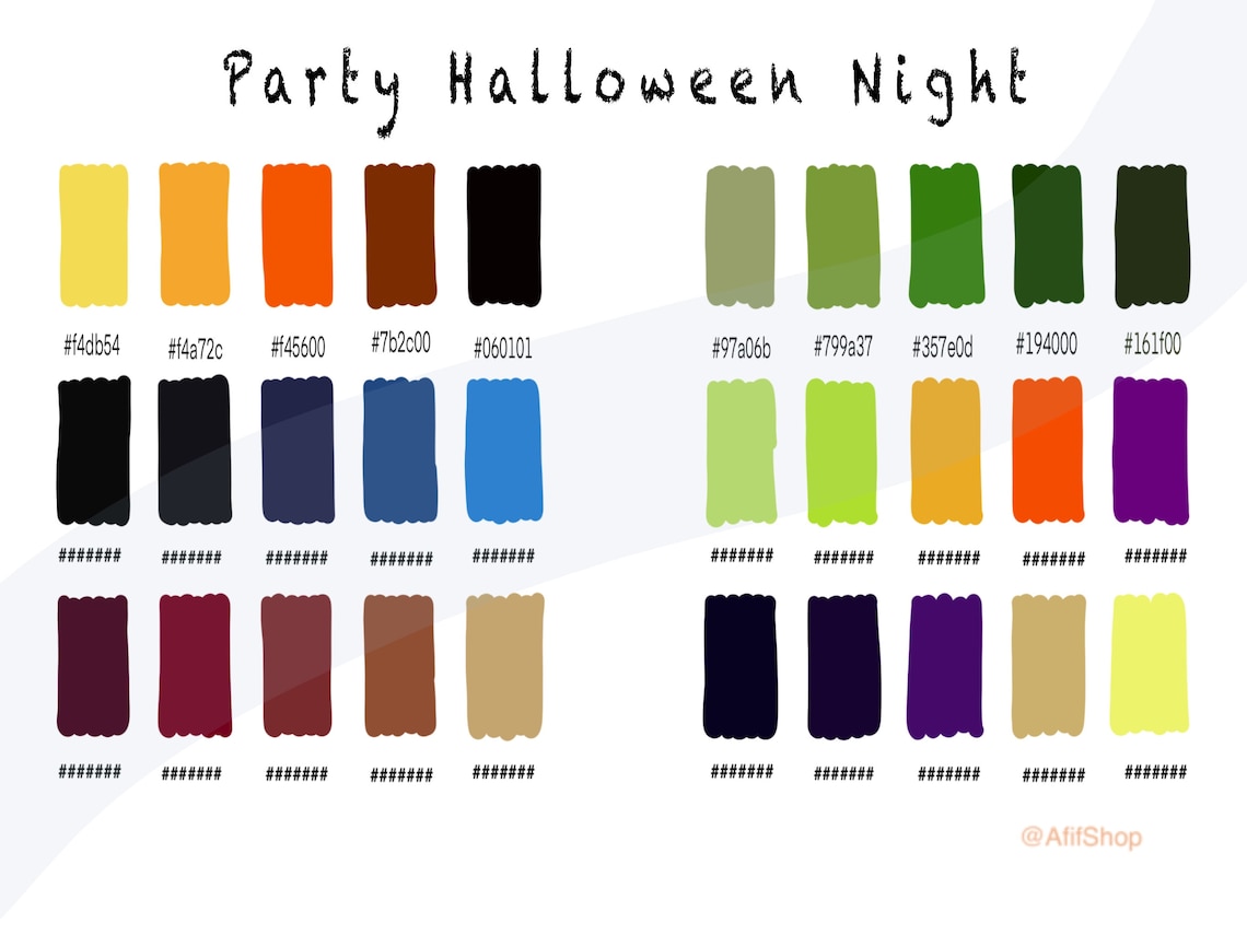 Party Halloween Night Color Palette, HEX Codes, iPad , Procreate App ...