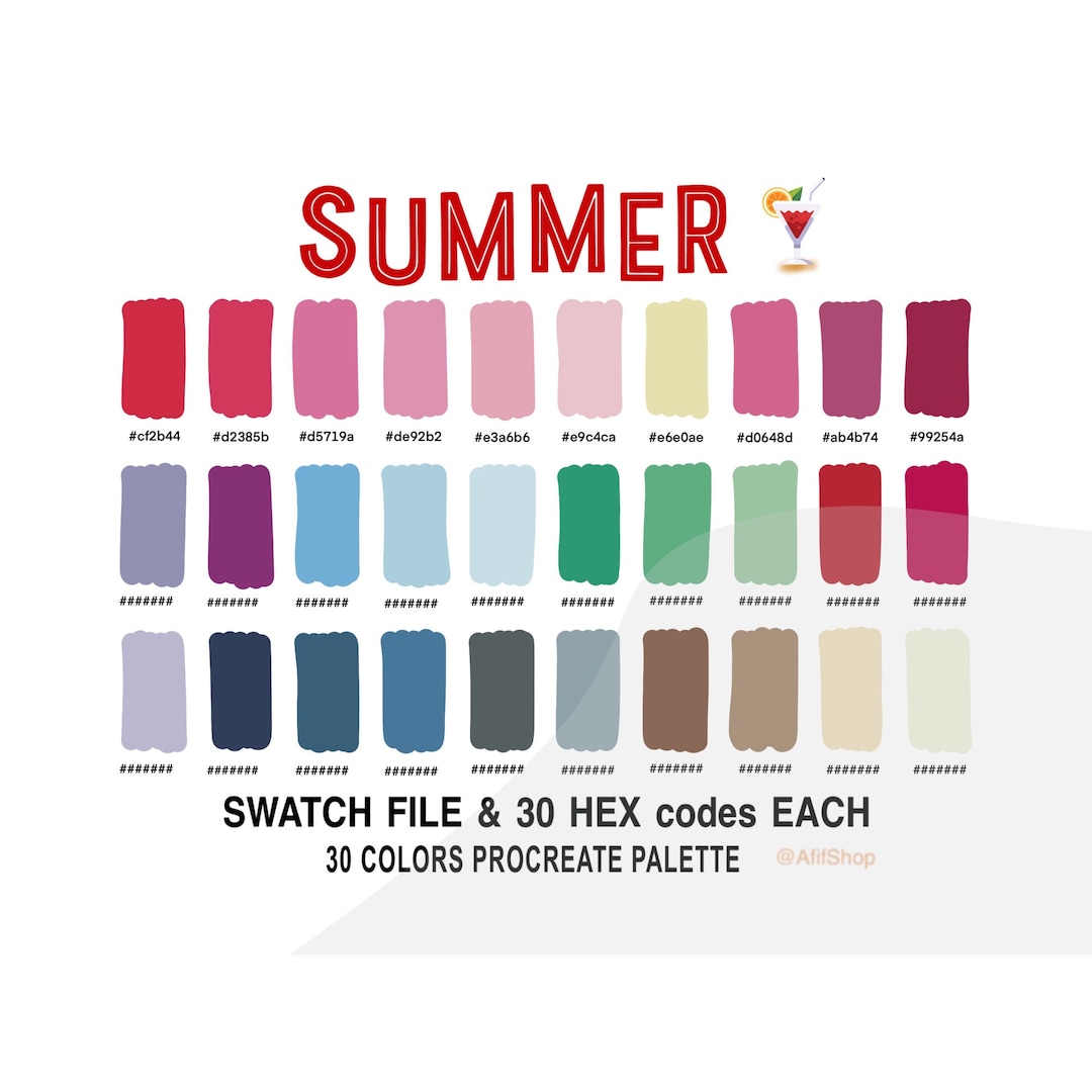 Summer Color Palette, Color Palette, Seasons, Ipad, Procreate App ...