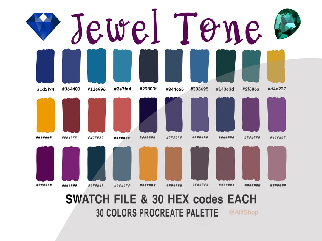 Jewel Tone Color Color Palette Jewel Color iPad Procreate - Etsy