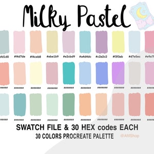 Milky Pastel Color Color Palette Soft Pastel Ipad - Etsy